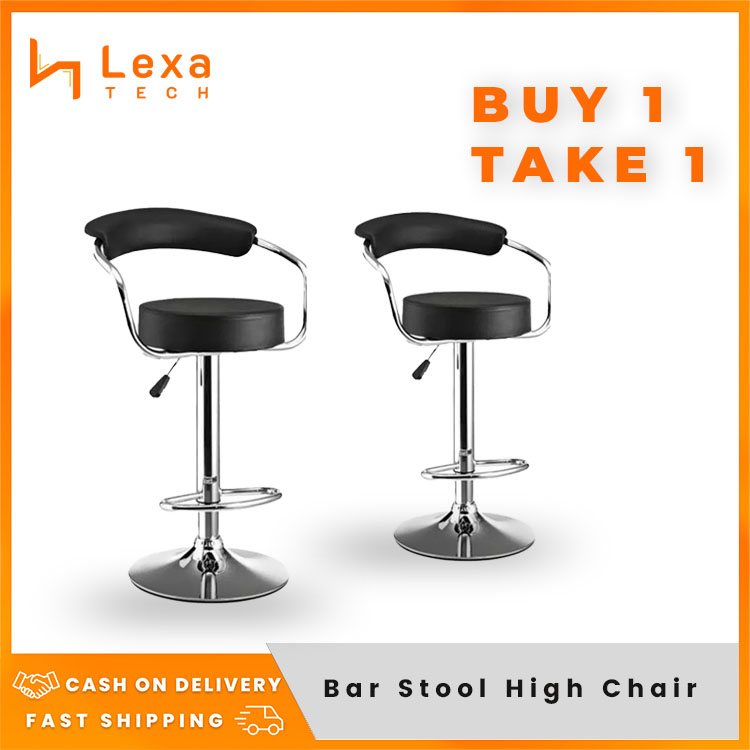 LEXA TECH Bar Stool High Chair Set 2 sale Bar Counter Chair (Black ...