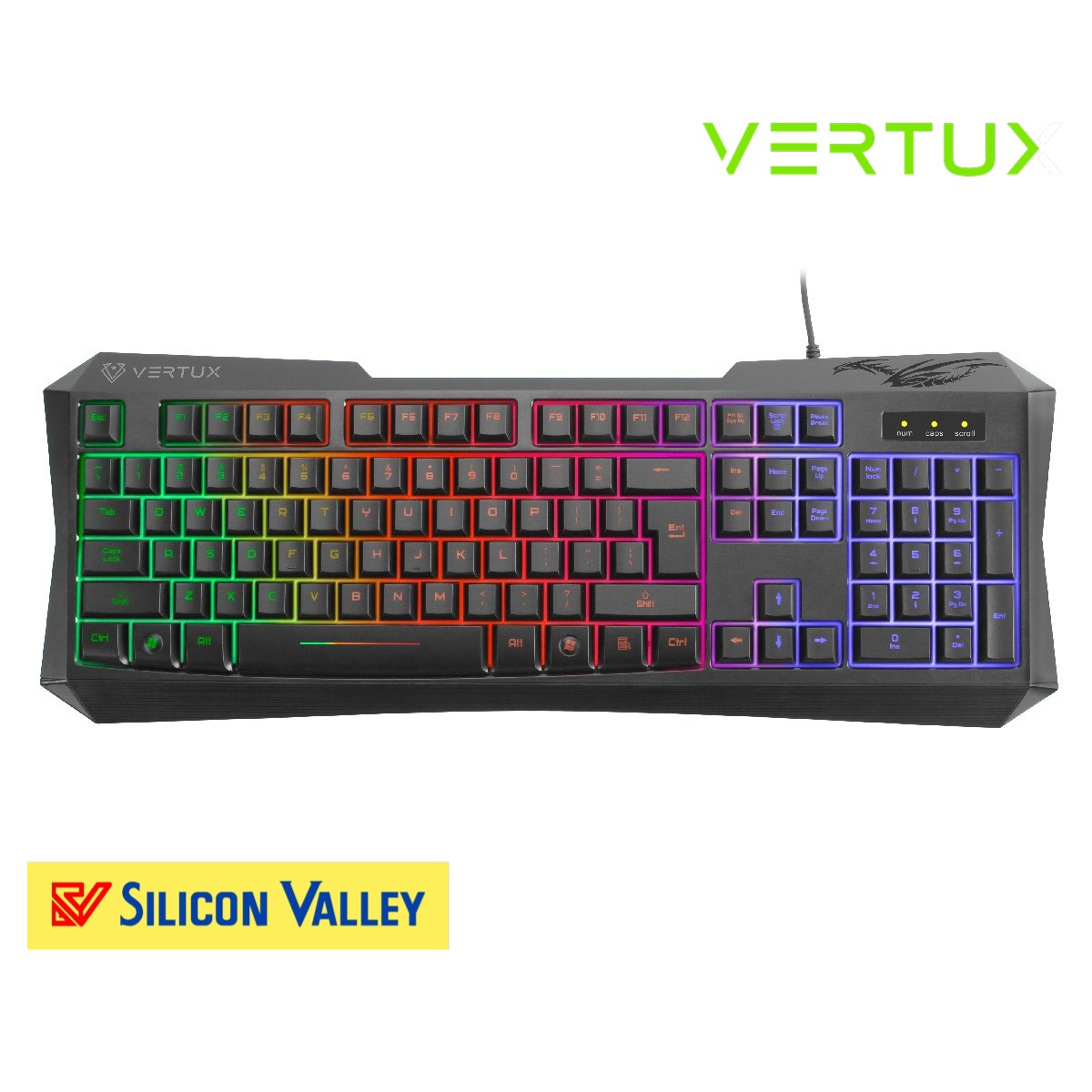 Vertux Radiance Ergonomic Backlit Wired Gaming Keyboard | Lazada PH