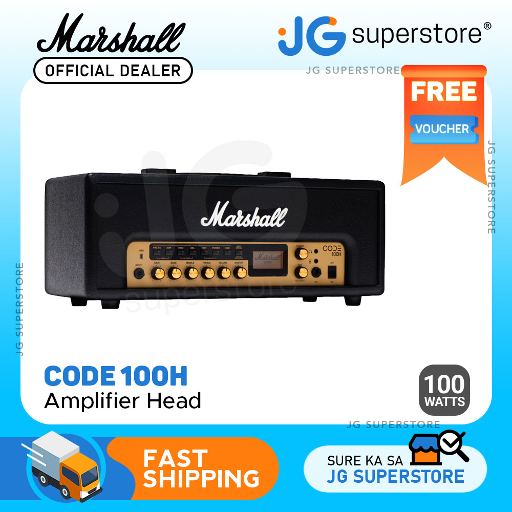 Marshall Code 100H 100-Watts Bluetooth Modelling Guitar Amplifier Head ...