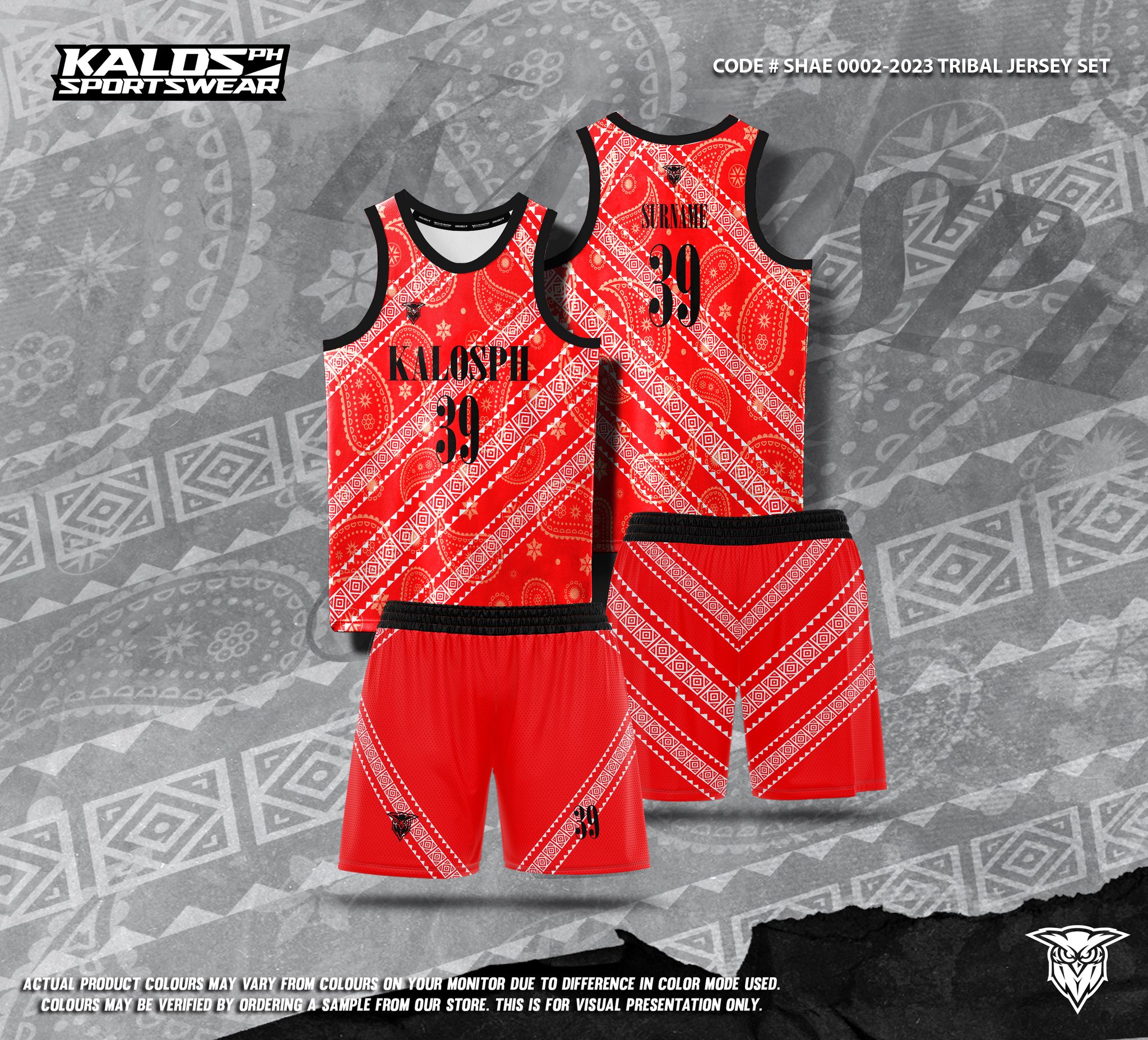 KALOSph BASKETBALL JERSEY SET CODE # SHAE 0002-2023 TRIBAL CONCEPT ...