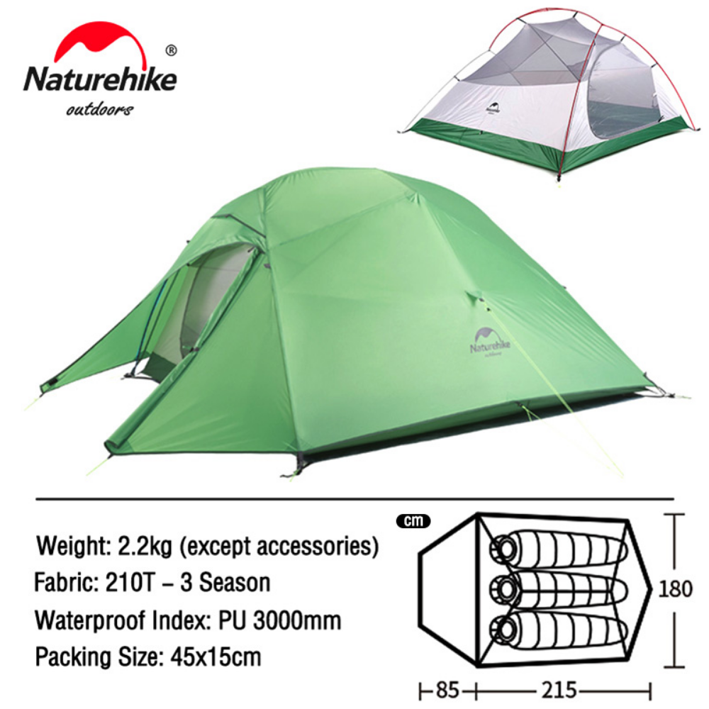 Naturehike Cloud Up Camping Tent 1 2 3 People Upgraded Tent Ultralight Outdoor Waterproof Double ...