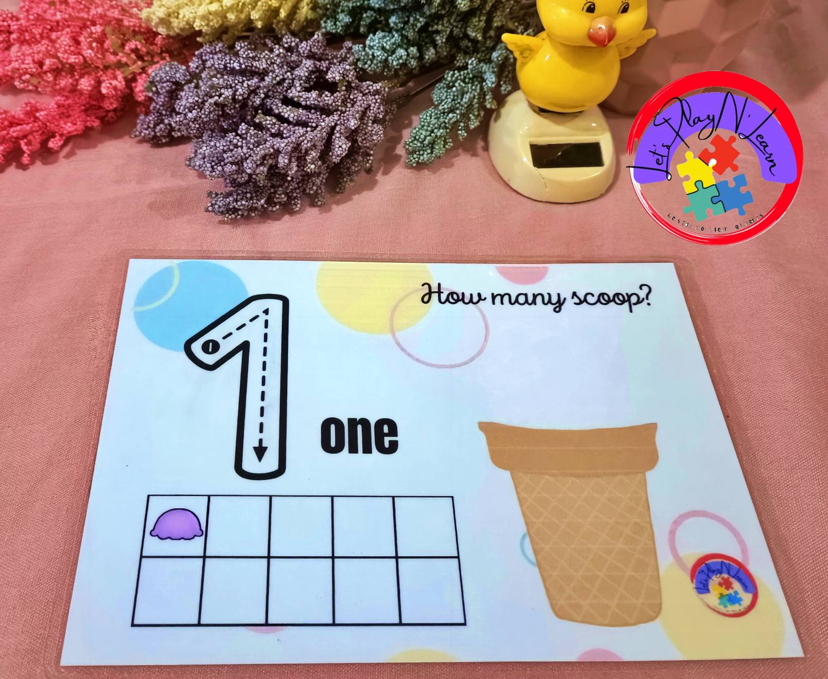 Playdough mats counting and tracing numbers, laminated A5 size for ...