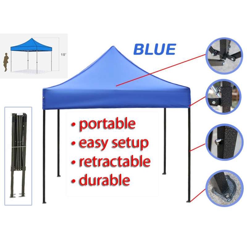3x3m Retractable Tents with Frame and Cover Complete Set Folding Awning ...