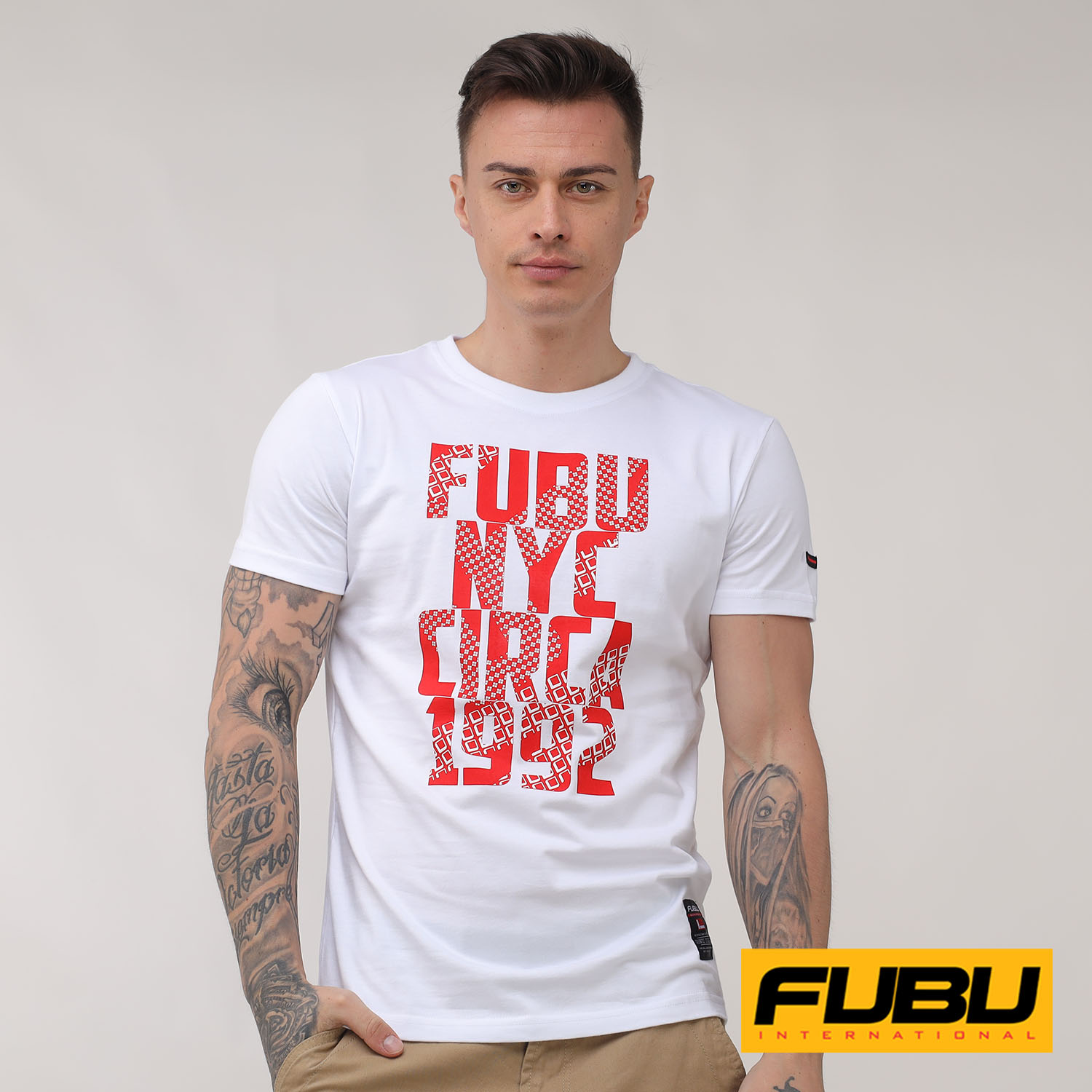 Fubu Round Neck Muscle Fit FBT01B-2616 (White) | Lazada PH