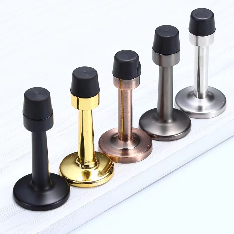 Stainless Steel Rubber Door Stopper Free Punching Wall Mounted Door ...