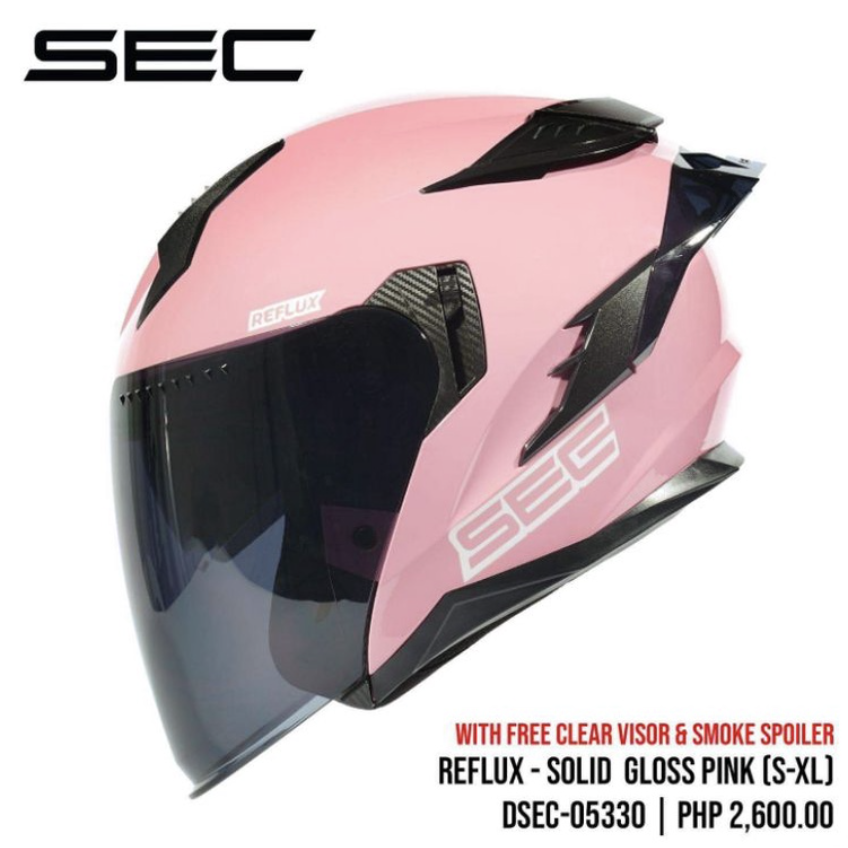 SEC Half-face Dual Visor Helmet Reflux Model (Free Visor and Free ...