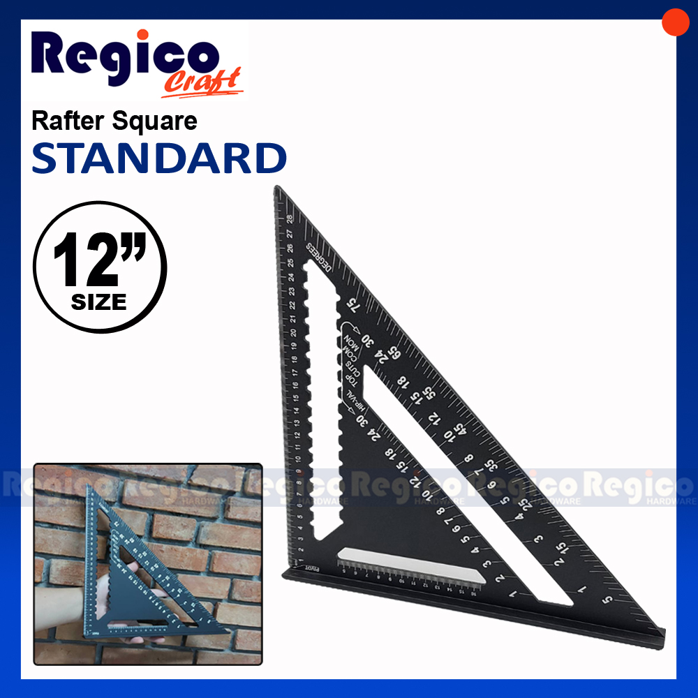 Regicocraft Aluminum Triangle Speed Rafter Square Angle Ruler iskwala ...