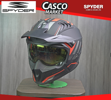 SPYDER CORE G FULL FACE/OPEN FACE HYBRID MOTORCYCLE HELMET WITH EXTRA ...