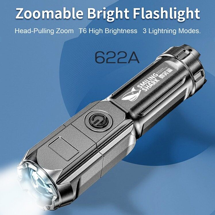 Super Bright Abs Strong Light Focusing Led Flashlight Outdoor Portable ...