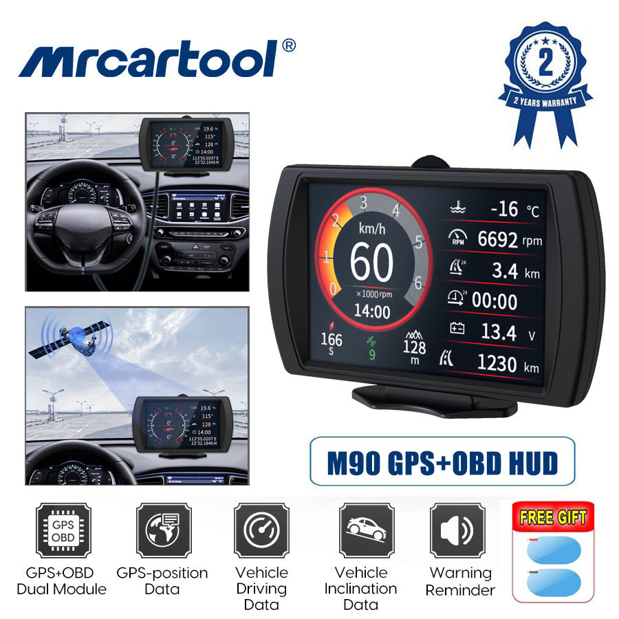 【Ready In Stock】MRCARTOOL M90 Car HUD Driving Speed & Altitude Display ...