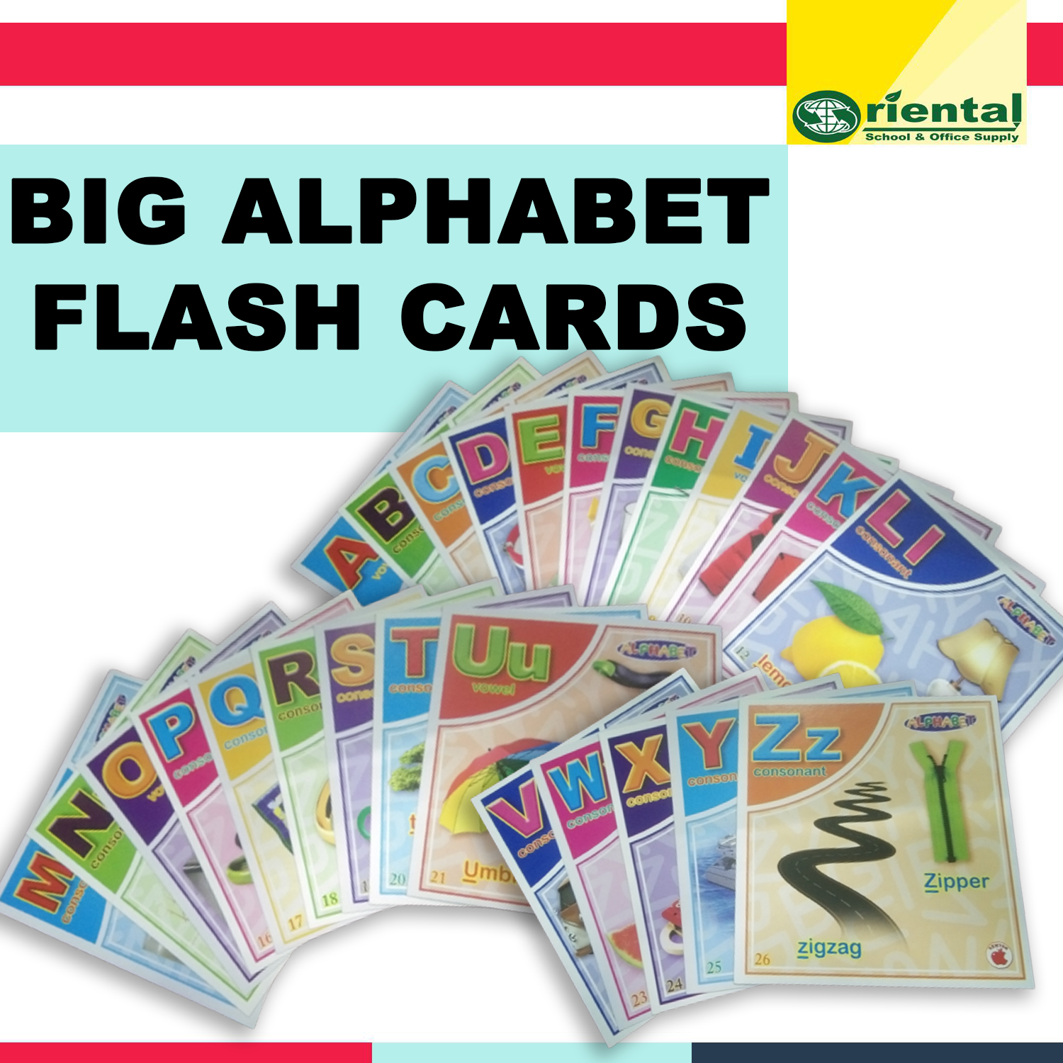 Big Alphabet Flash Card for your Kids - 6 x 6 inches Flashcard English ...