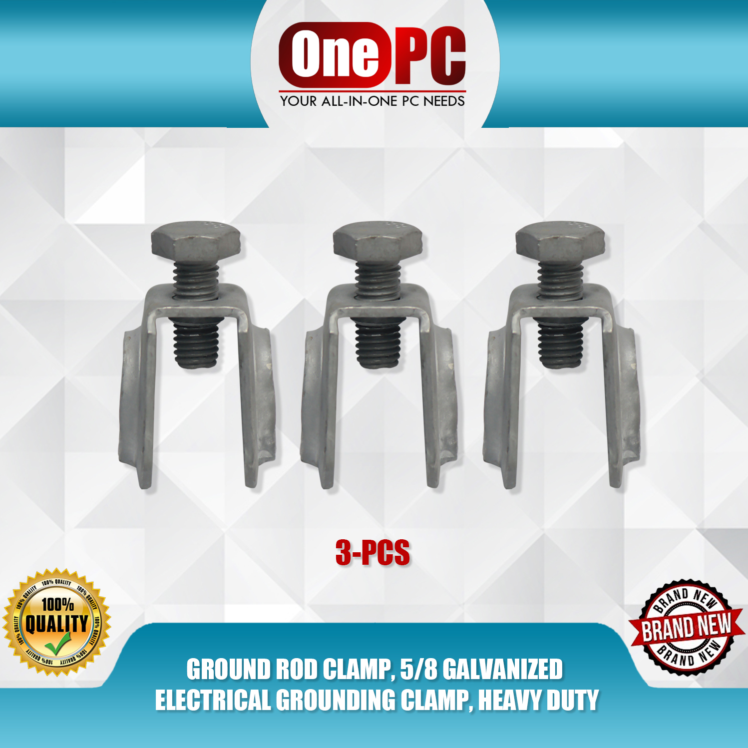 GROUND ROD CLAMP, 5/8 GALVANIZED ELECTRICAL GROUNDING CLAMP, HEAVY DUTY ...