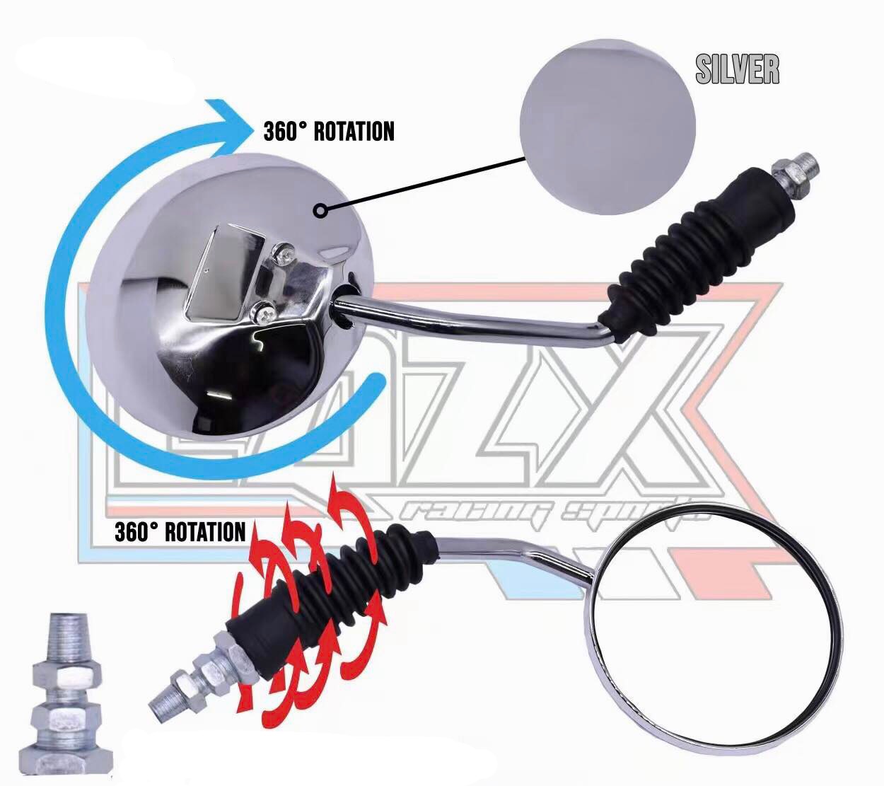 HONDA Thai Foldable Side Mirror 10mm Adjustable Folding Mirror | Lazada PH