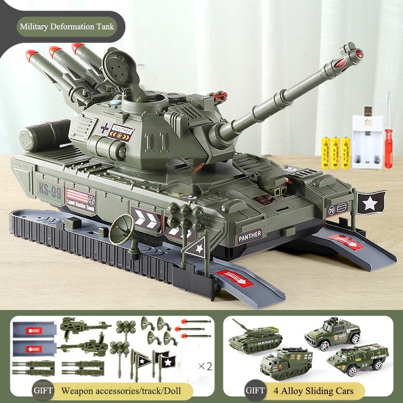 Military Army Vehicle Tank Battle Toy for Boys Realistic Light Sound ...