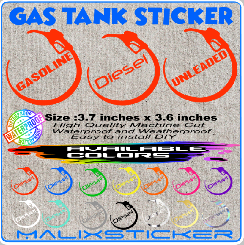 DIESEL / GASOLINE / UNLEADED CAR GAS TANK STICKER | Lazada PH