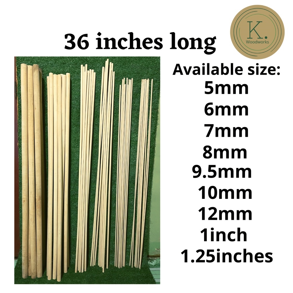 Macrame Wooden Sticks Dowel Rod 36 INCHES LONG 6 8 10 12mm and 1 and 1 ...