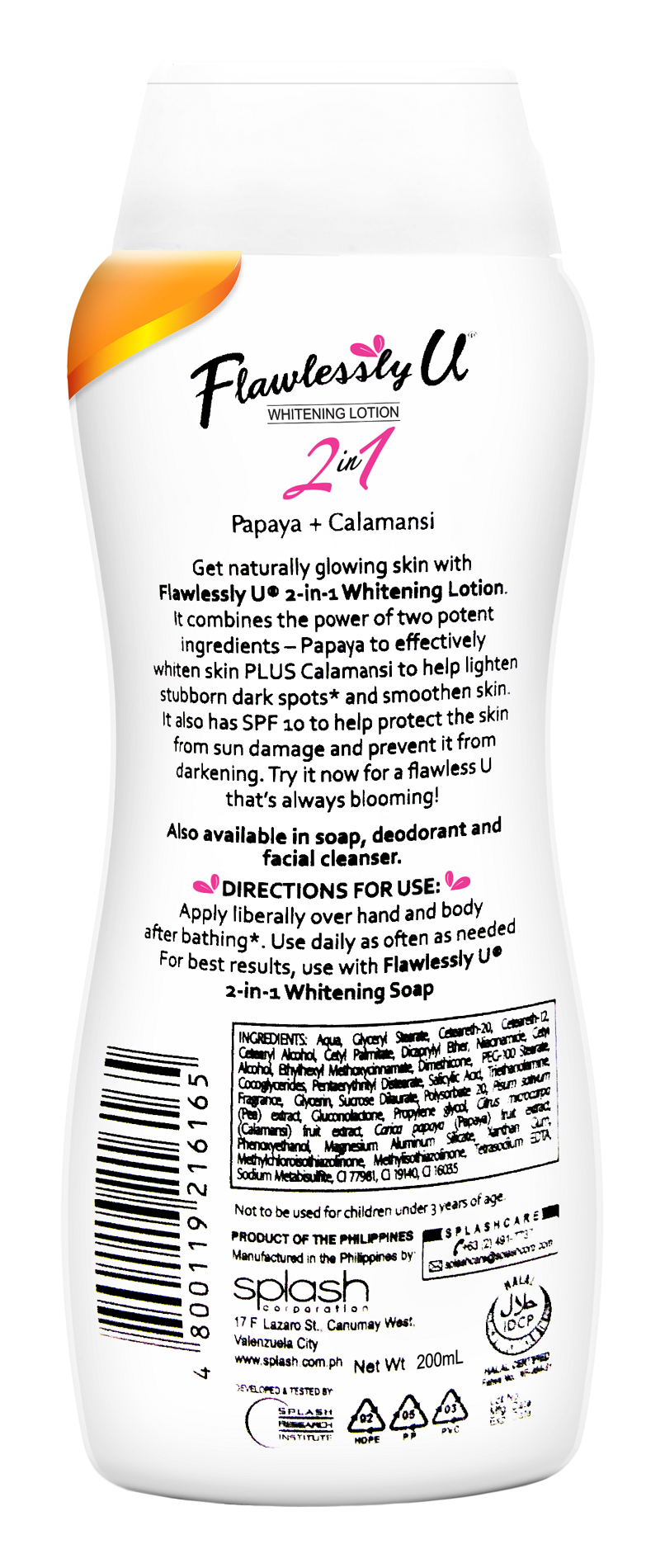 FLAWLESSLY U Papaya + Calamansi 2in1 Lotion 200ml | Lazada PH