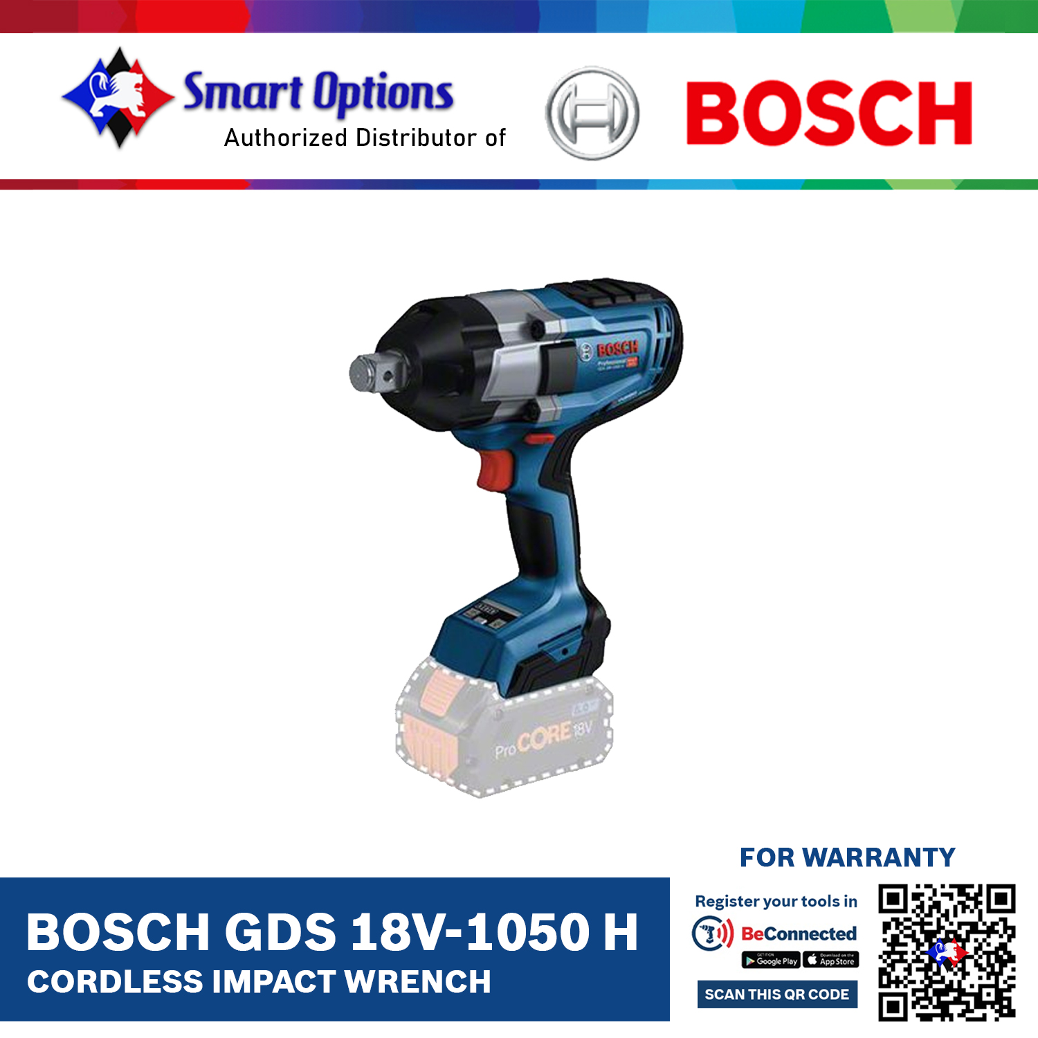 Bosch GDS 18V-1050 H Cordless Impact Wrench 0 601 9J8 5L1 Professional ...