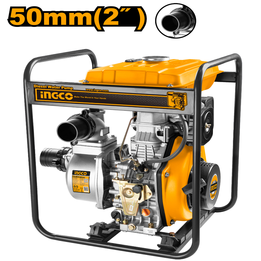 BUILDMATE Ingco Industrial Diesel Engine Water Pump 2" Inch 3.8HP / 3" Inch 5.5HP Transfer Water ...