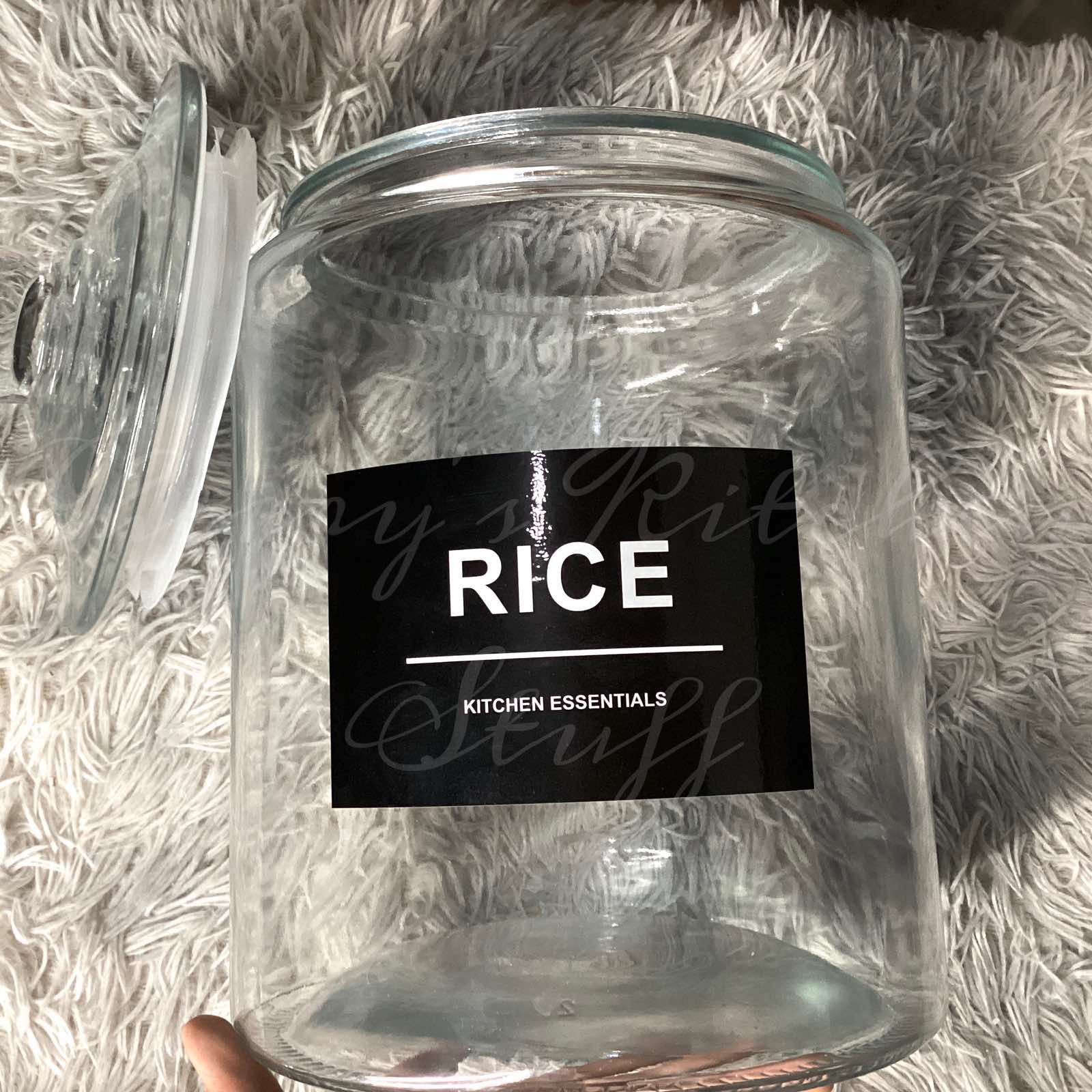 CKS Big Glass Jar with Lid Storage Rice Dispenser 5 kilos Kitchen ...