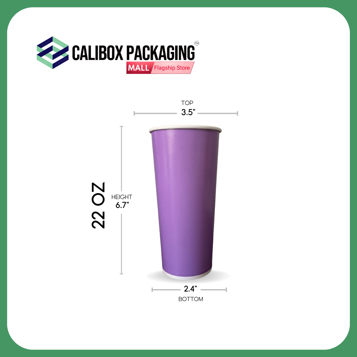 Calibox Packaging Disposable Paper Cup, Purple Paper Cup, Cold Cup ...
