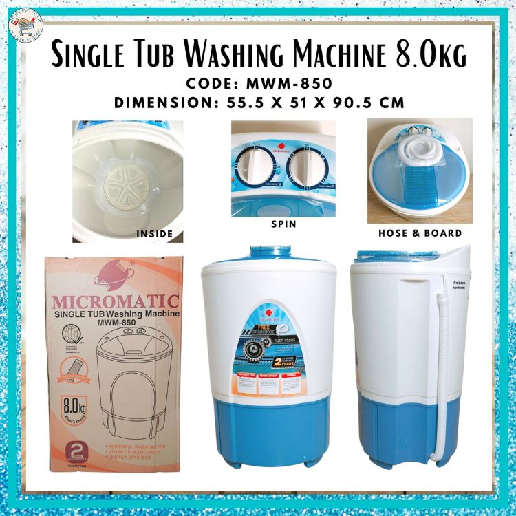 Micromatic MWM850 8.0kg Washing Machine Single Tub | Lazada PH