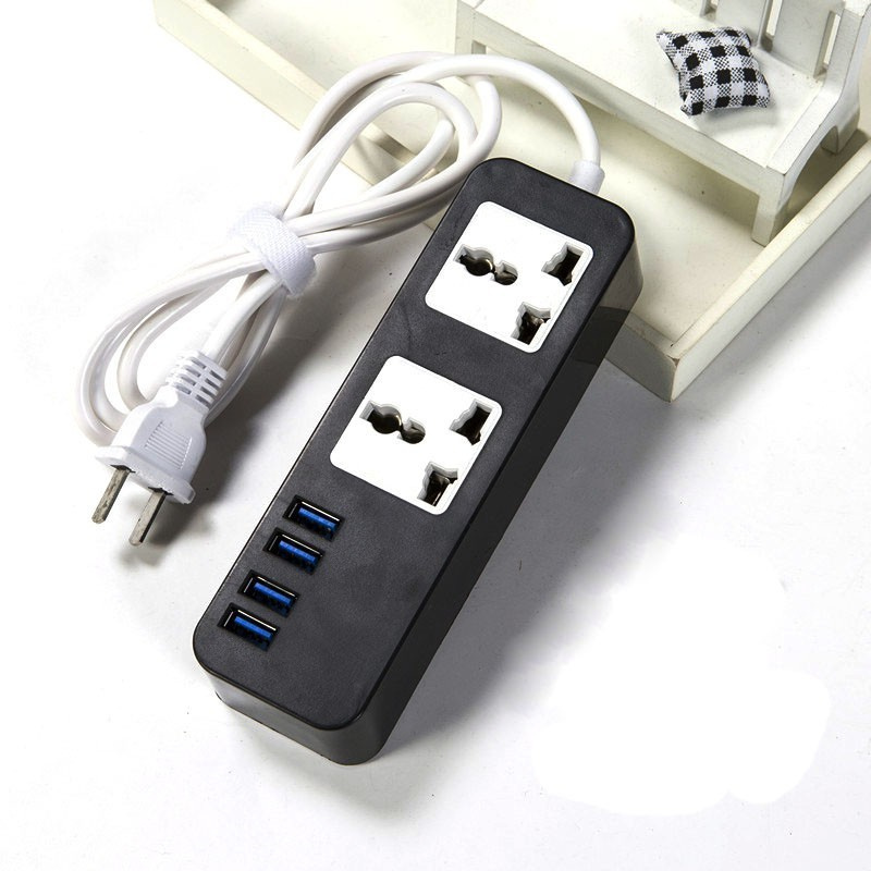 Universal Power Extension 4 Ports USB Socket Charging Station Extension ...
