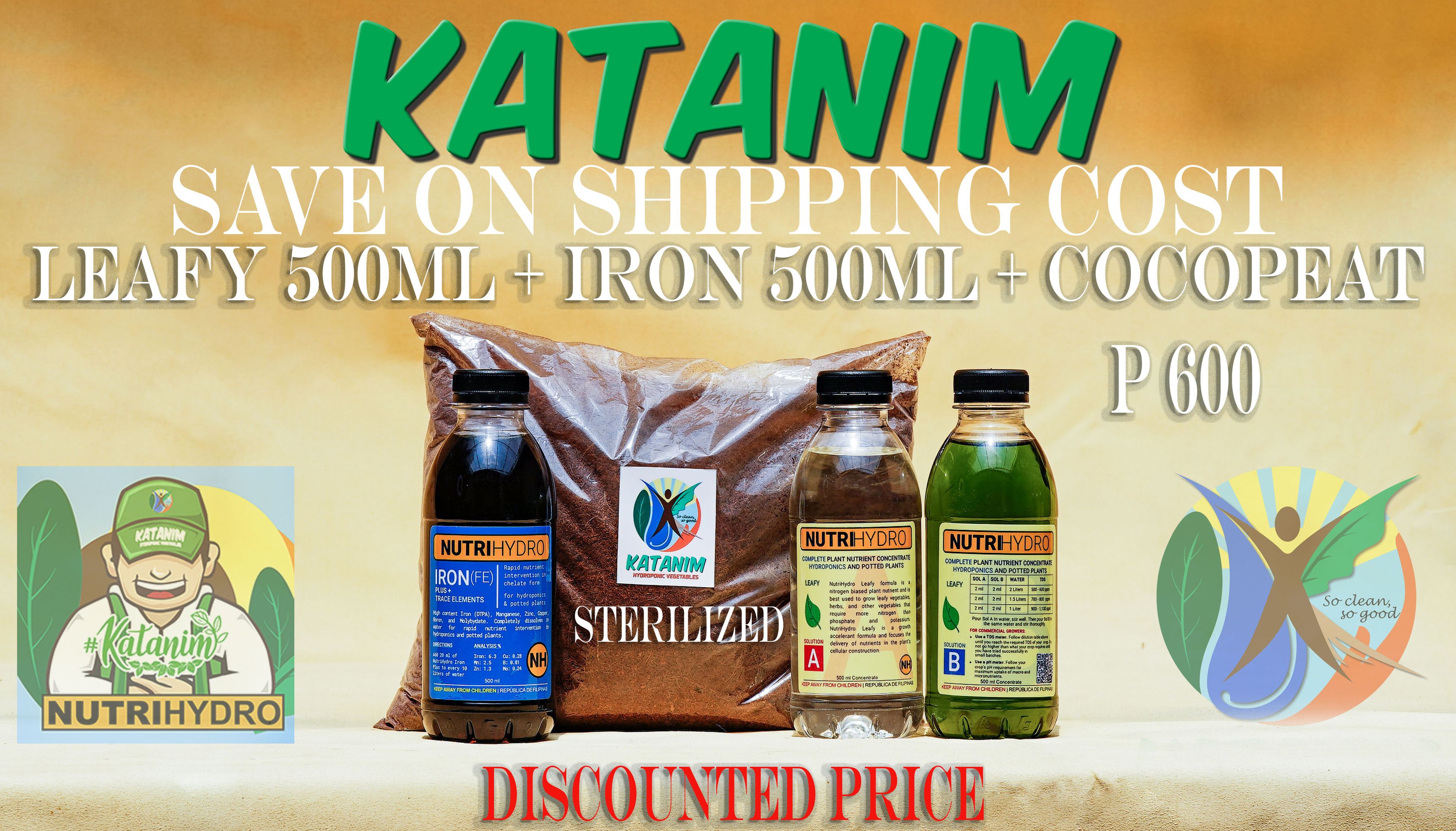 Katanim Leafy Set - NutriHydro LEAFY Nutsol 500 mL + IRON Chelate 500 ...