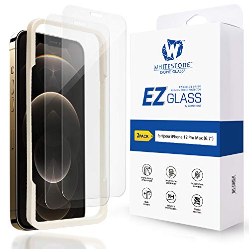 [Whitestone EZ] 2PACK - Apple iPhone 12 Pro Max 6.7" Screen Protector ...