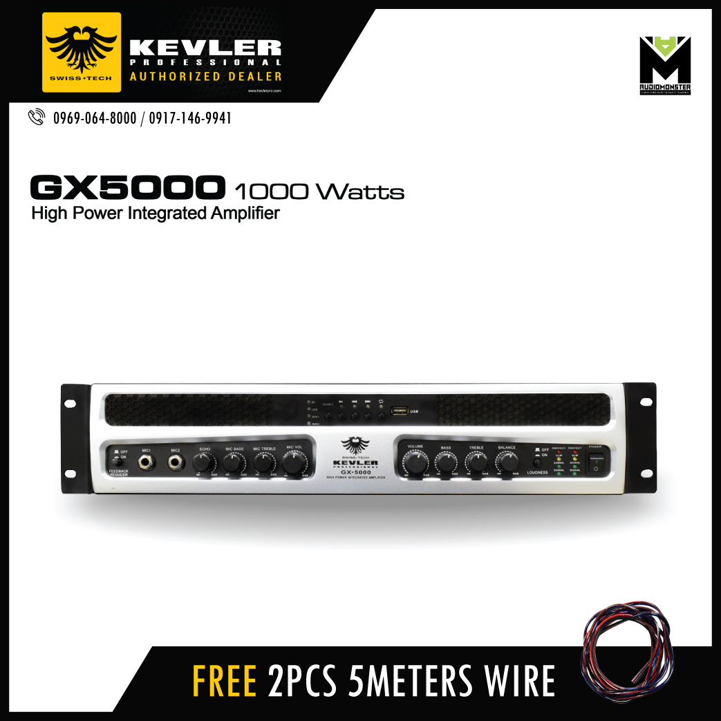 Kevler GX-5000 Integrated Power Videoke Amplifier 1000W x 2 with ...