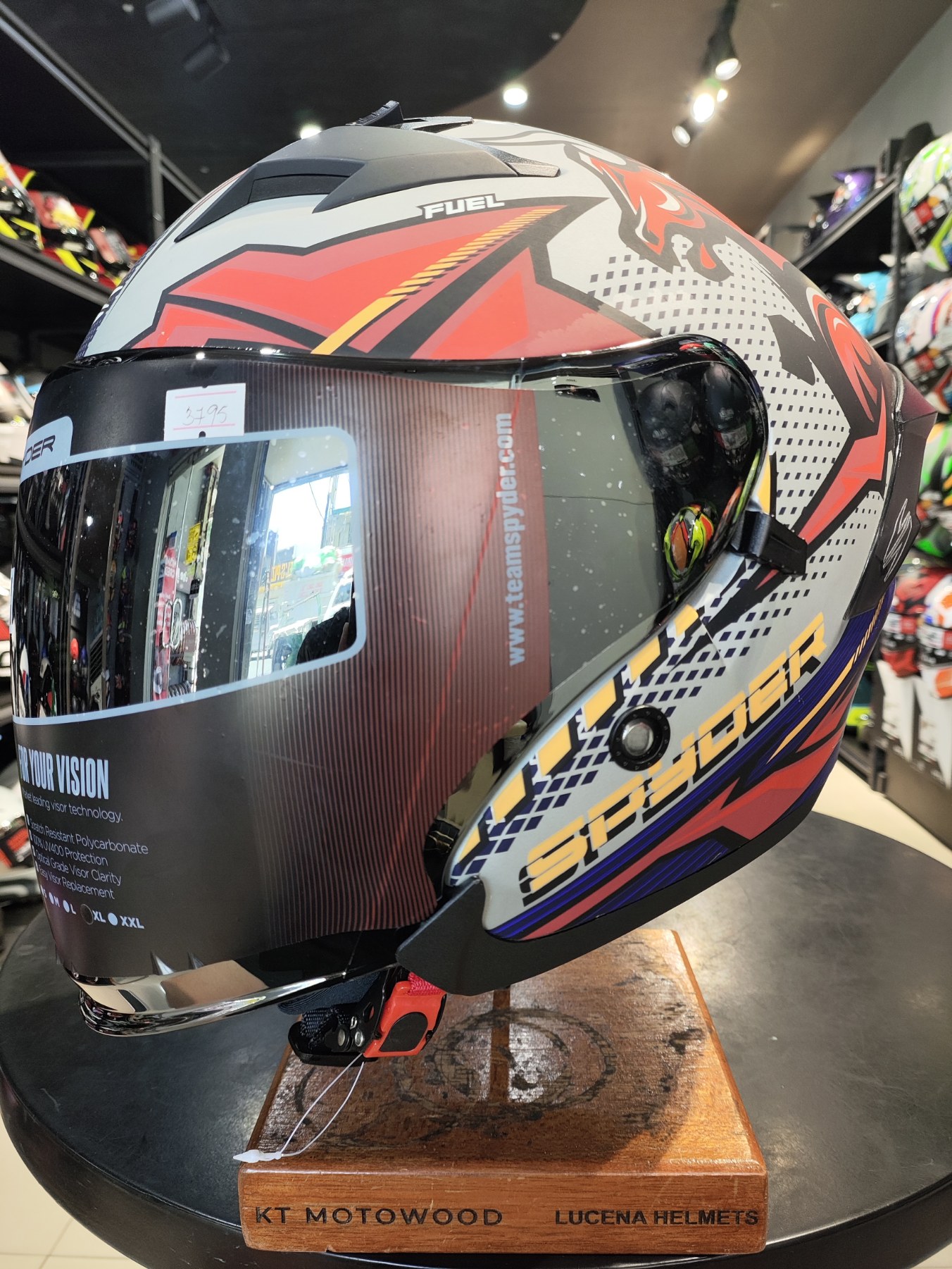 SPYDER Fuel S2 Rage Half Face Dual Visor Helmet w/ Free Extra Clear ...