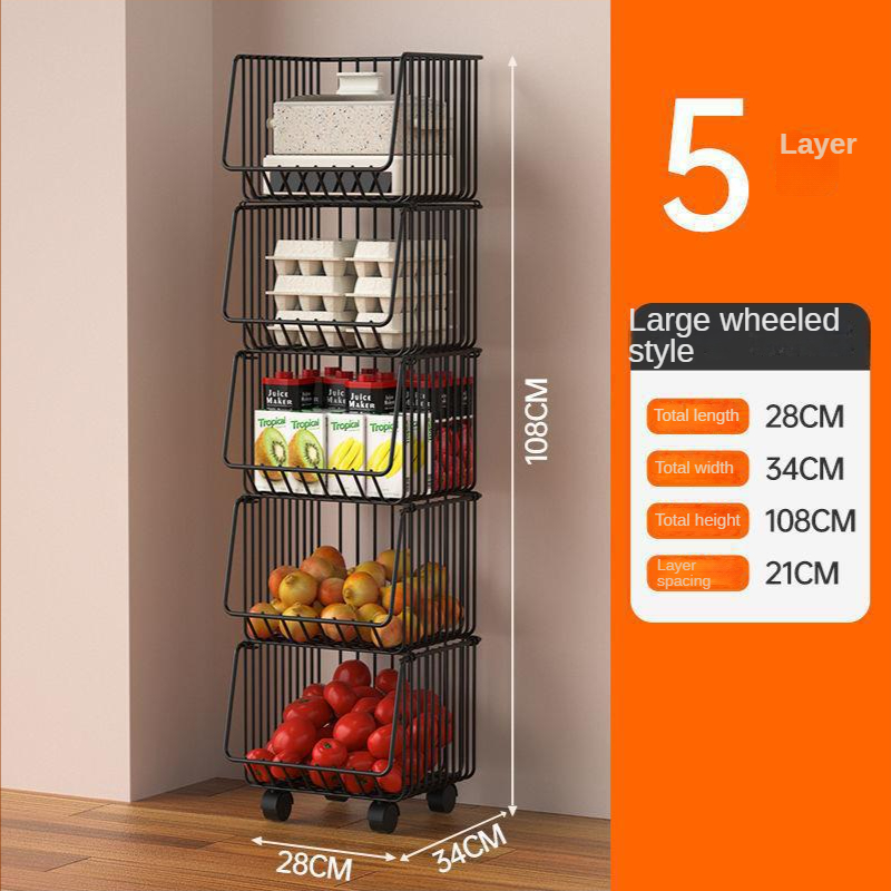 Household multifunctional mobile kitchen shelves, floor carts, multi ...