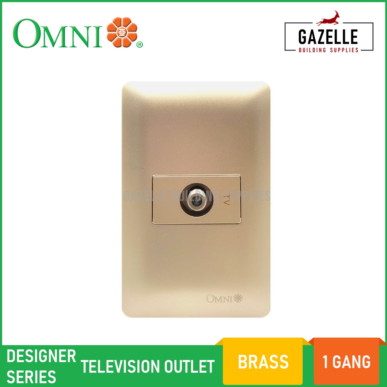 Omni Designer Series Television Cable Outlet Brass 1 Gang | Lazada PH