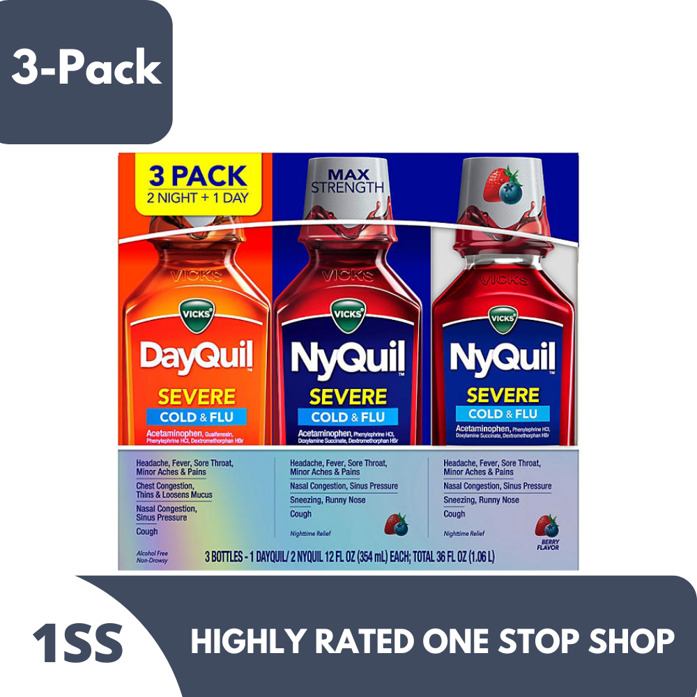 Vicks DayQuil NyQuil Liquid, (1Dayquil, 2Nyquil) | Lazada PH