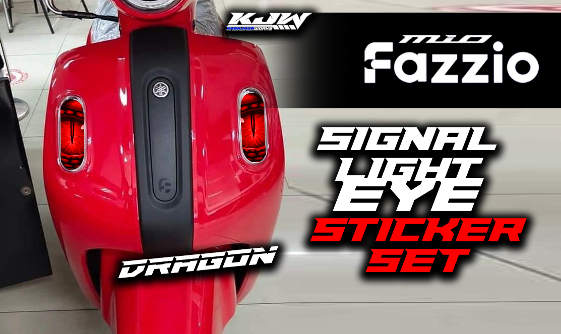 Yamaha Fazzio 125 Turn Light Signal Decal Set Red Dragon Eyes Design ...
