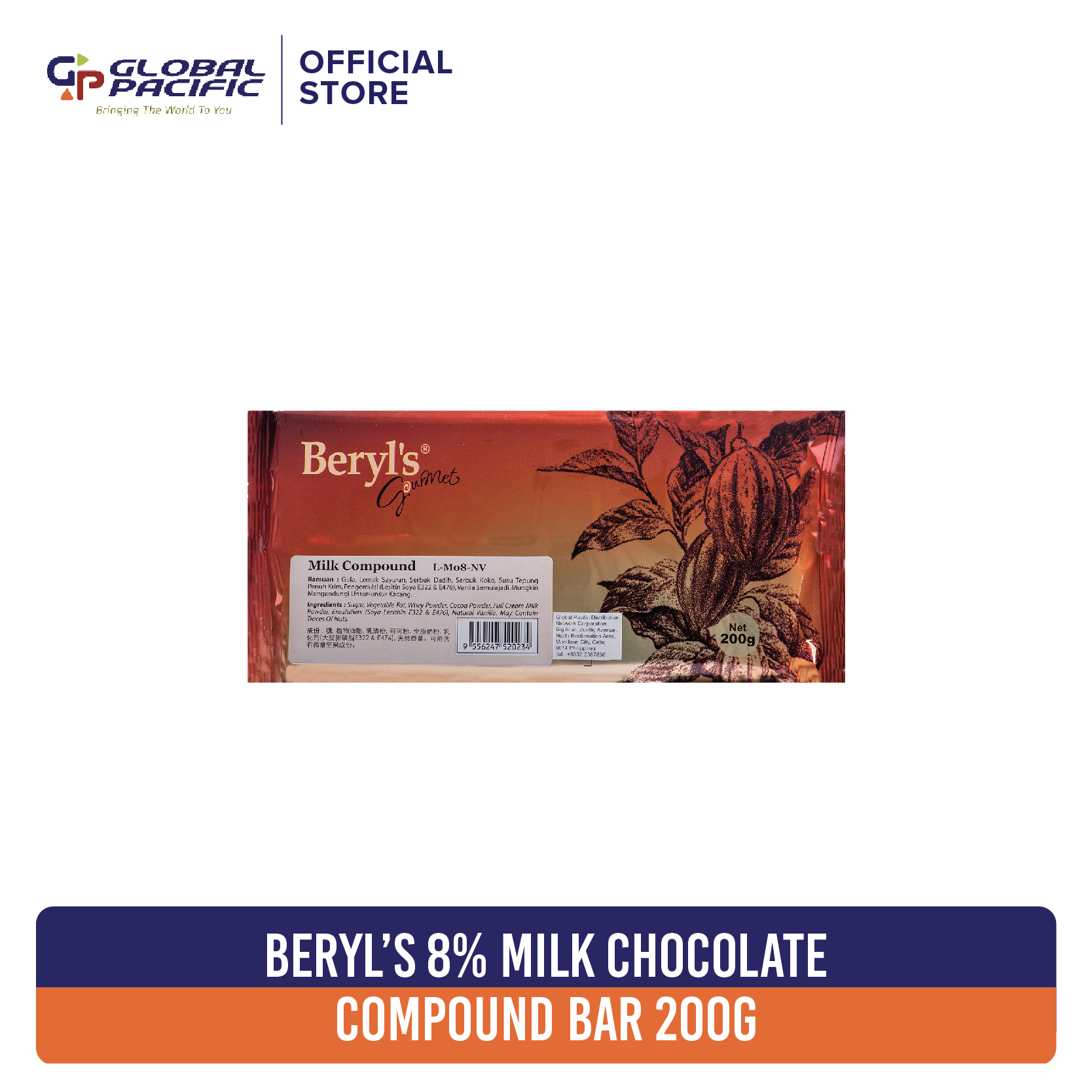 Beryl's 8% Milk Chocolate Compound Bar 200g | Lazada PH