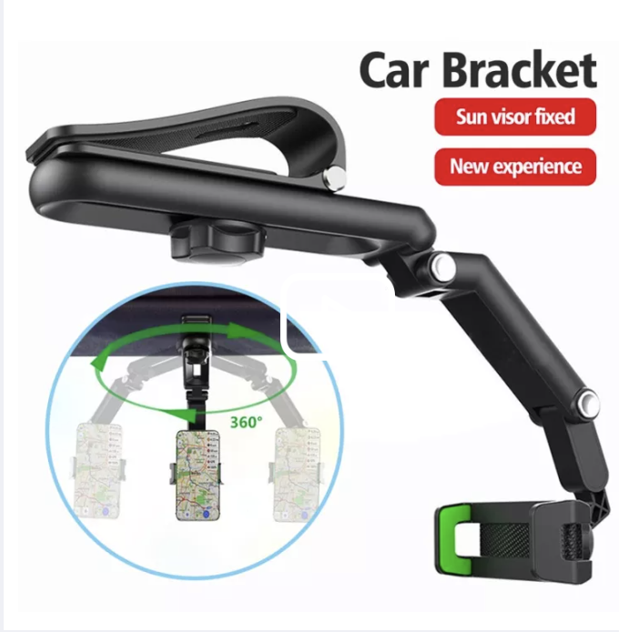 Car Clip Sun Visor Cell Phone Holder Universal Phone Mount Upgrade 1080 ...