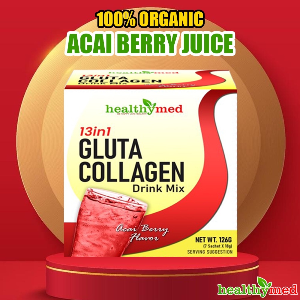 Buy1 Take1 Healthymed 13in1 Gluta Collagen Drink Mix-Acai Berry Flavor w/ Glutathione L ...