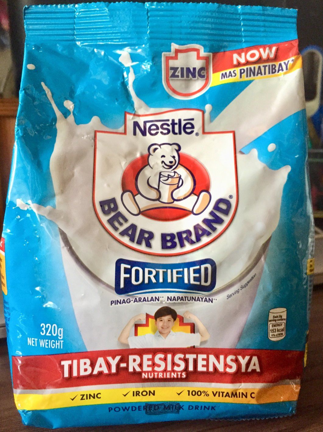 NESTLE BEAR BRAND FORTIFIED POWDERED MILK 320g (1pc+3pcs free bear ...