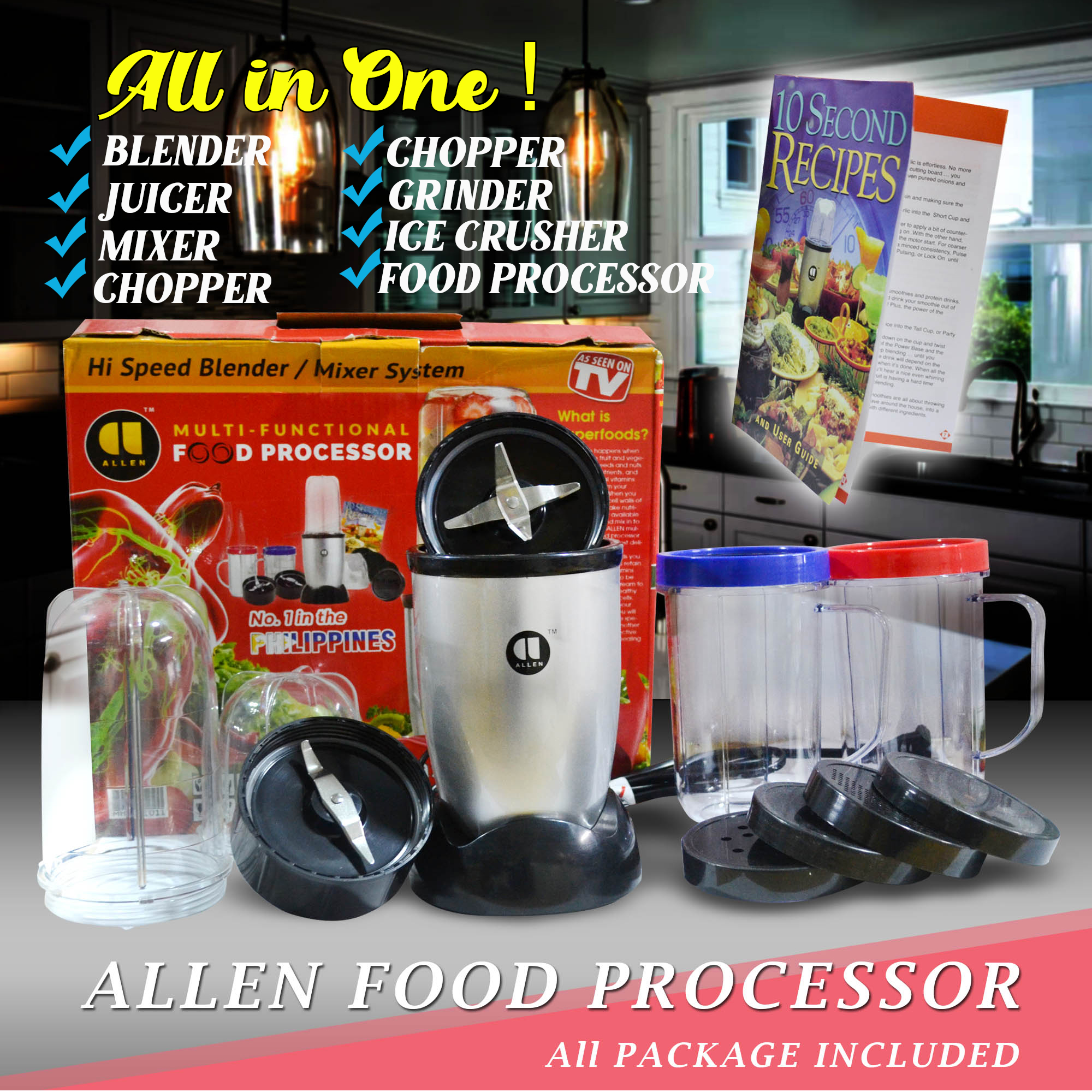Allen Multi Functional Food Processor complete package set | Lazada PH