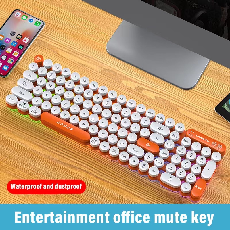 OG102 Waterproof Keyboard Honeycomb RGB Backlit Membrane Silent ...