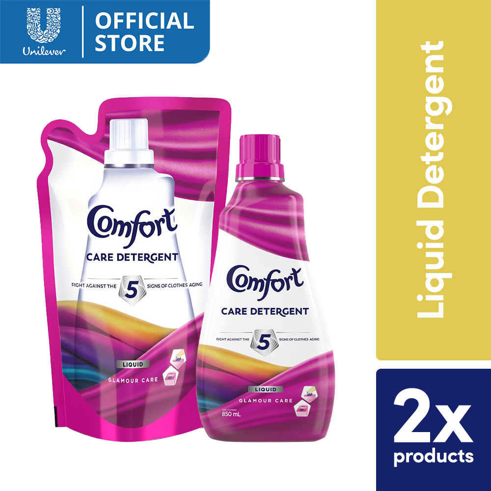 Comfort Liquid Detergent Glamour Care 850ml Bottle + 600ml Pouch ...