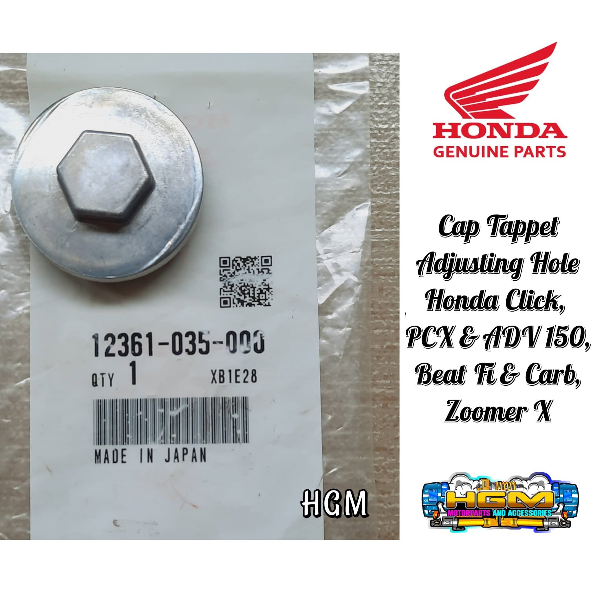 CAP, TAPPET ADJUSTING HOLE HONDA CLICK 125i/150i V1 & V2, ADV 150,PCX ...
