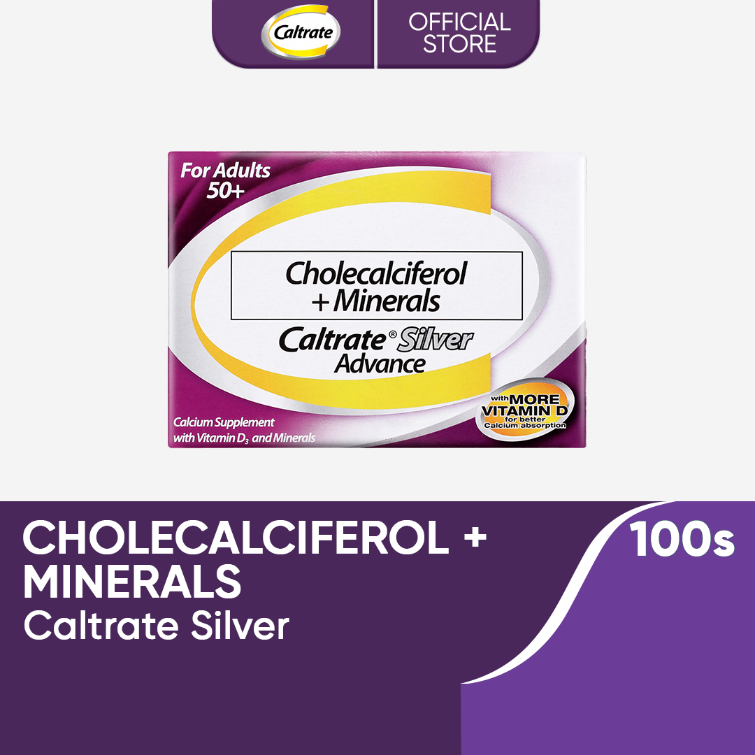 Caltrate Silver Advance 100s Cholecalciferol + Minerals for 50+ Helps ...