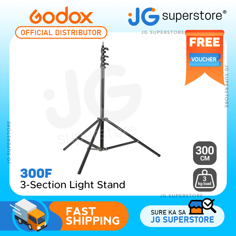 Godox 303 3-Section Aluminum 260CM Studio Light Stand with Spring Load ...