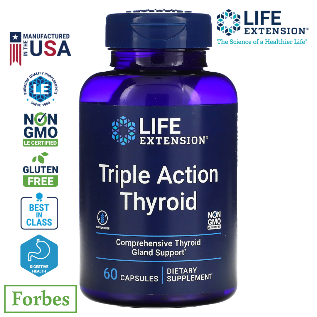 Life Extension Triple Action Thyroid Capsules Ashwagandha Ginseng ...