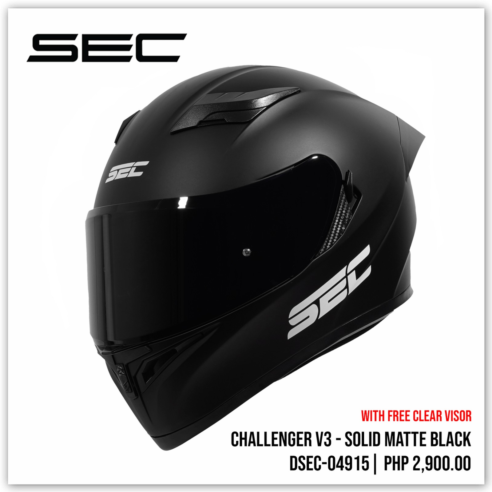 Sec challenger v3 dual visor with free clear lens and bonet | Lazada PH
