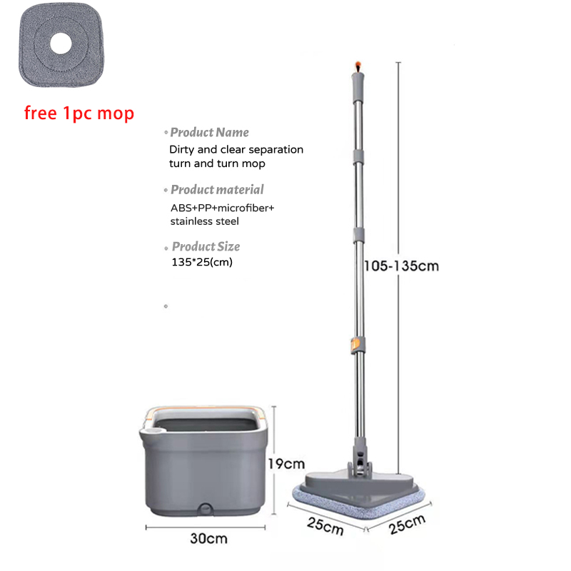 Mop for Floor cleaning mop Spin Mop with Squeezer Heavy Duty 360 ° Easy ...