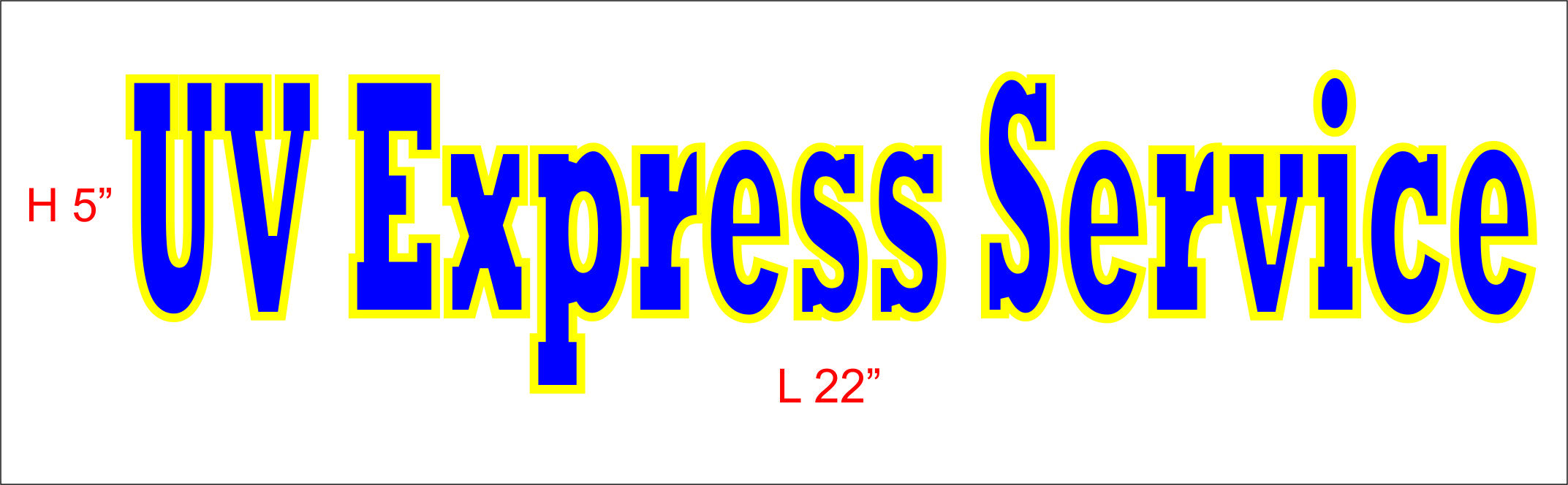UV Express Service Sticker 1 set (2pcs) ( 5 x 22 inches) color: dark ...