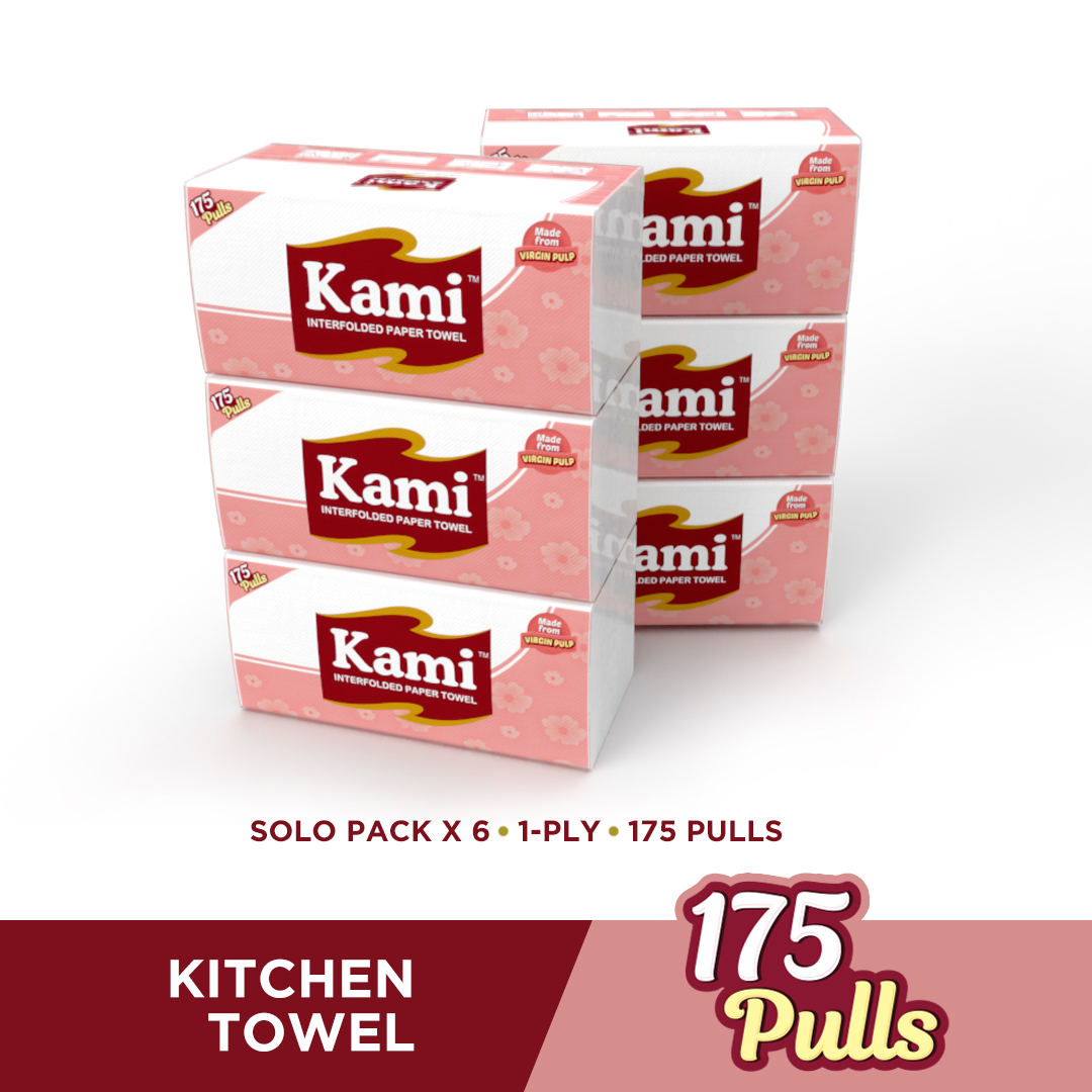 KAMI INTERFOLDED PAPER TOWEL 1PLY 175PULLS x 6 PACKS | Lazada PH